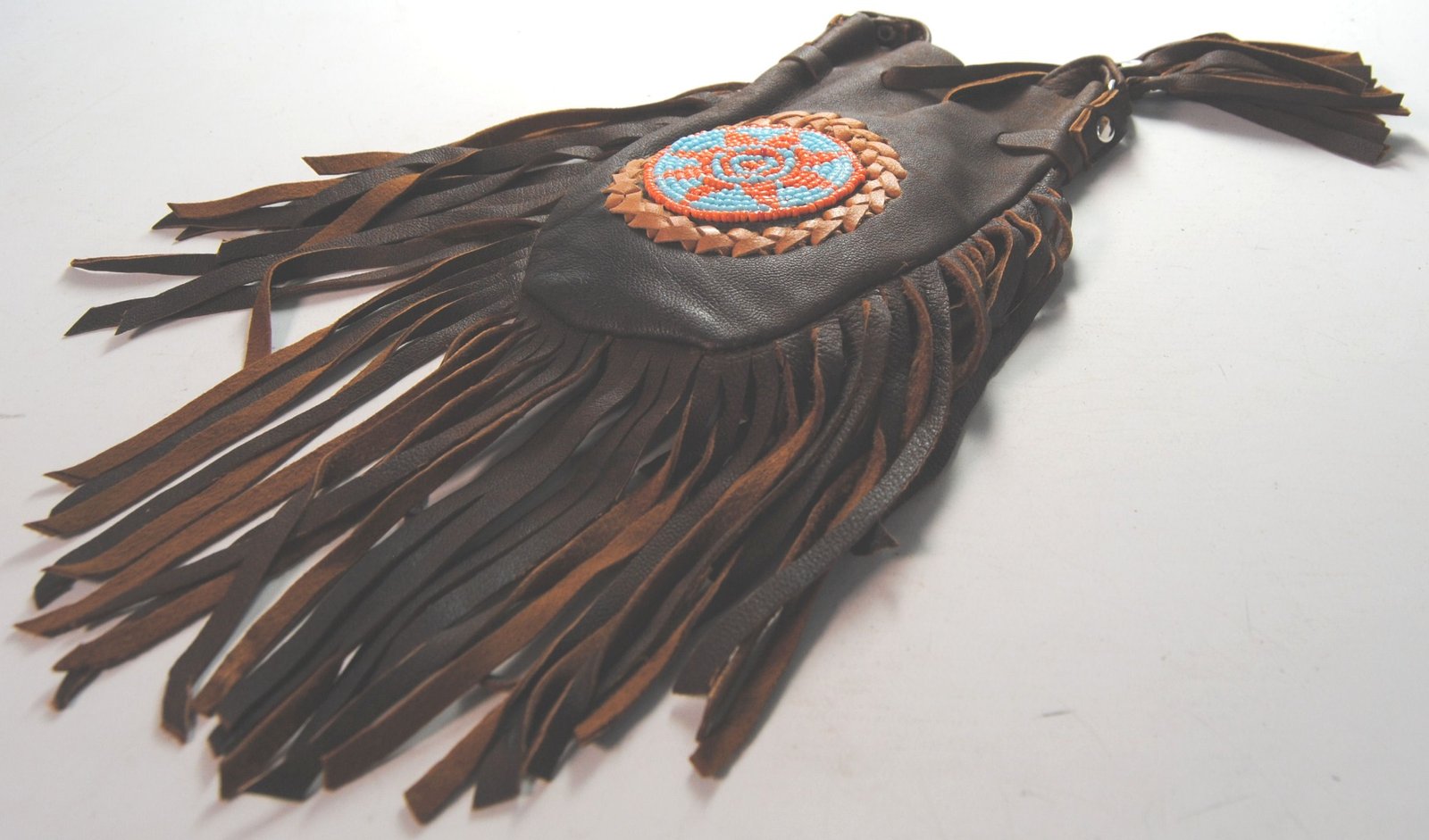 Fair Trade Native American Leather Medicine Pouch - D Brown | Terrapin ...
