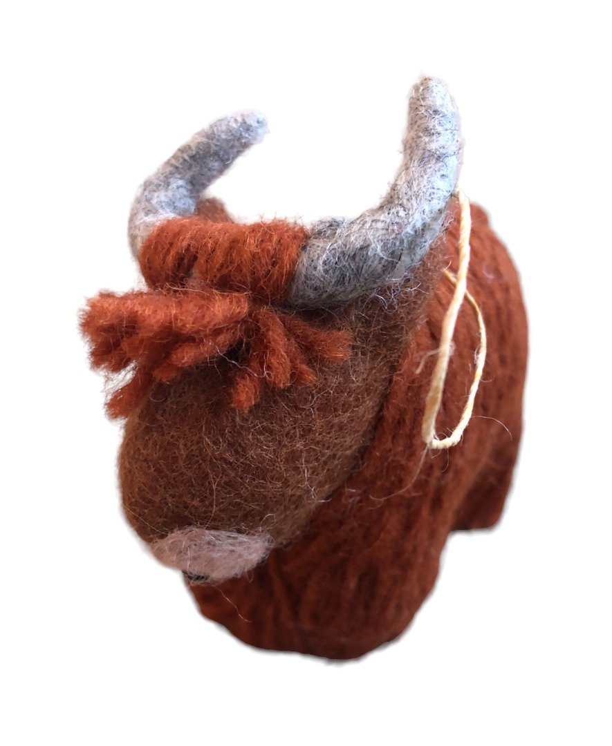 highland cow toy - wool mountain yak fluffy gift animal scottish