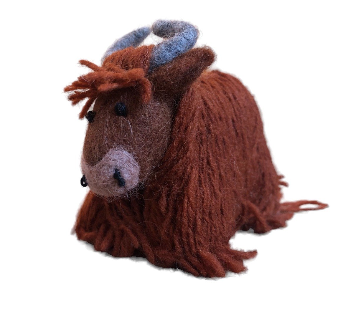 highland cow toy - wool mountain yak fluffy gift animal scottish