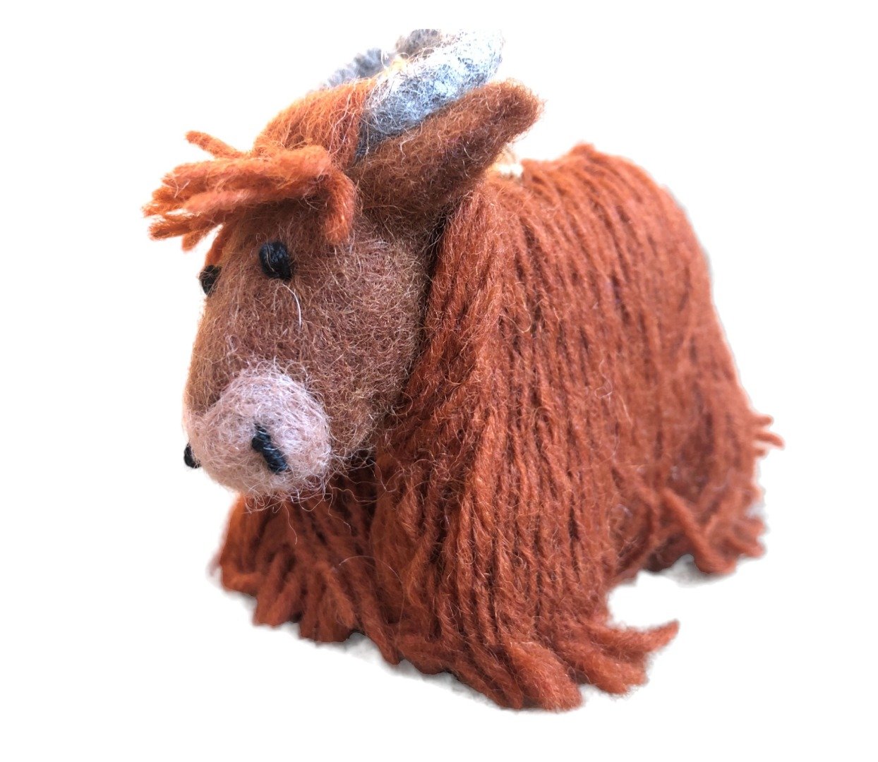 highland cow toy - wool mountain yak fluffy gift animal scottish
