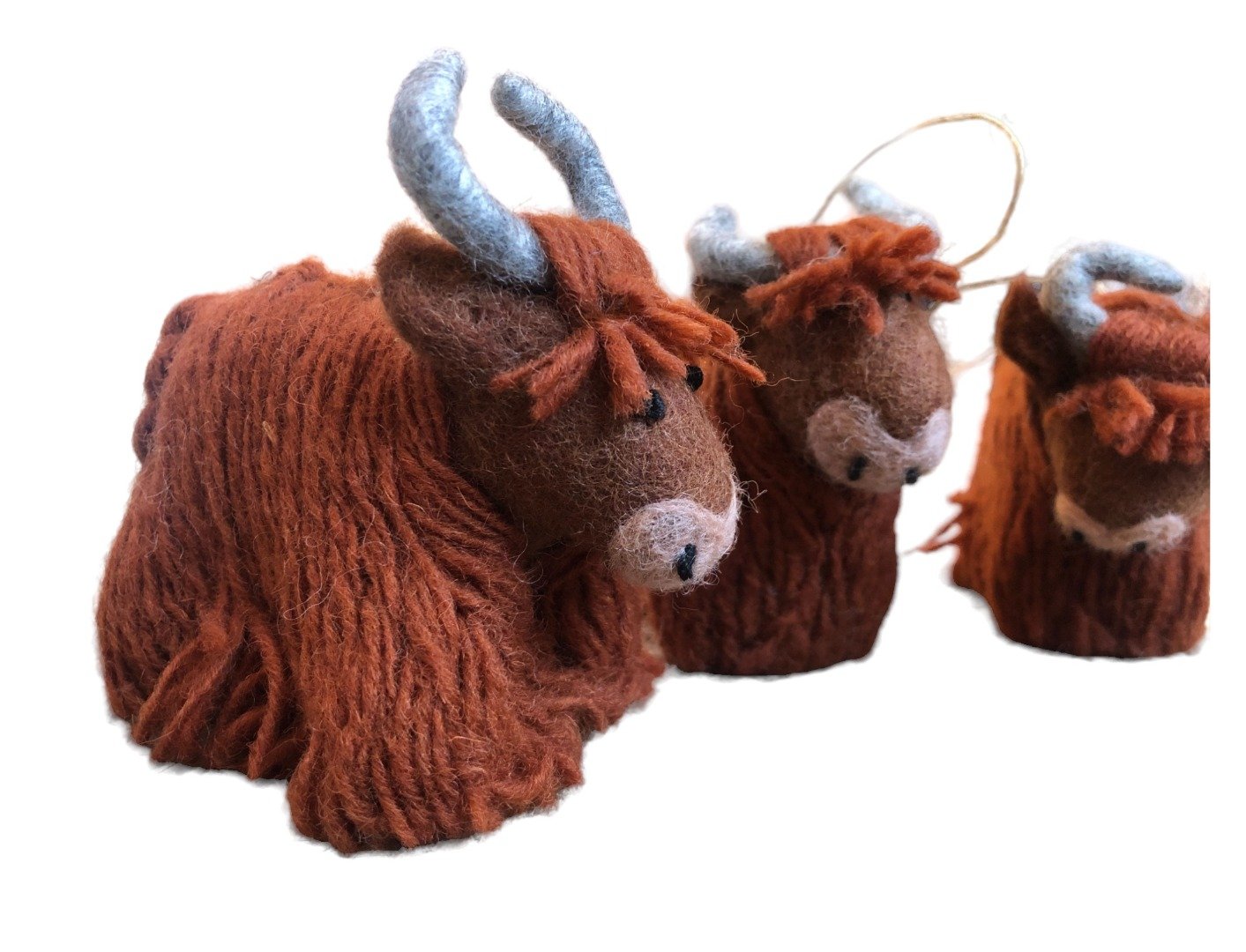 highland cow toy - wool mountain yak fluffy gift animal scottish