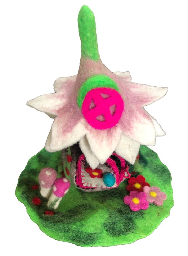 Felt Wool Magical Pixie Fairy House Elf Woodland Dolls Pink