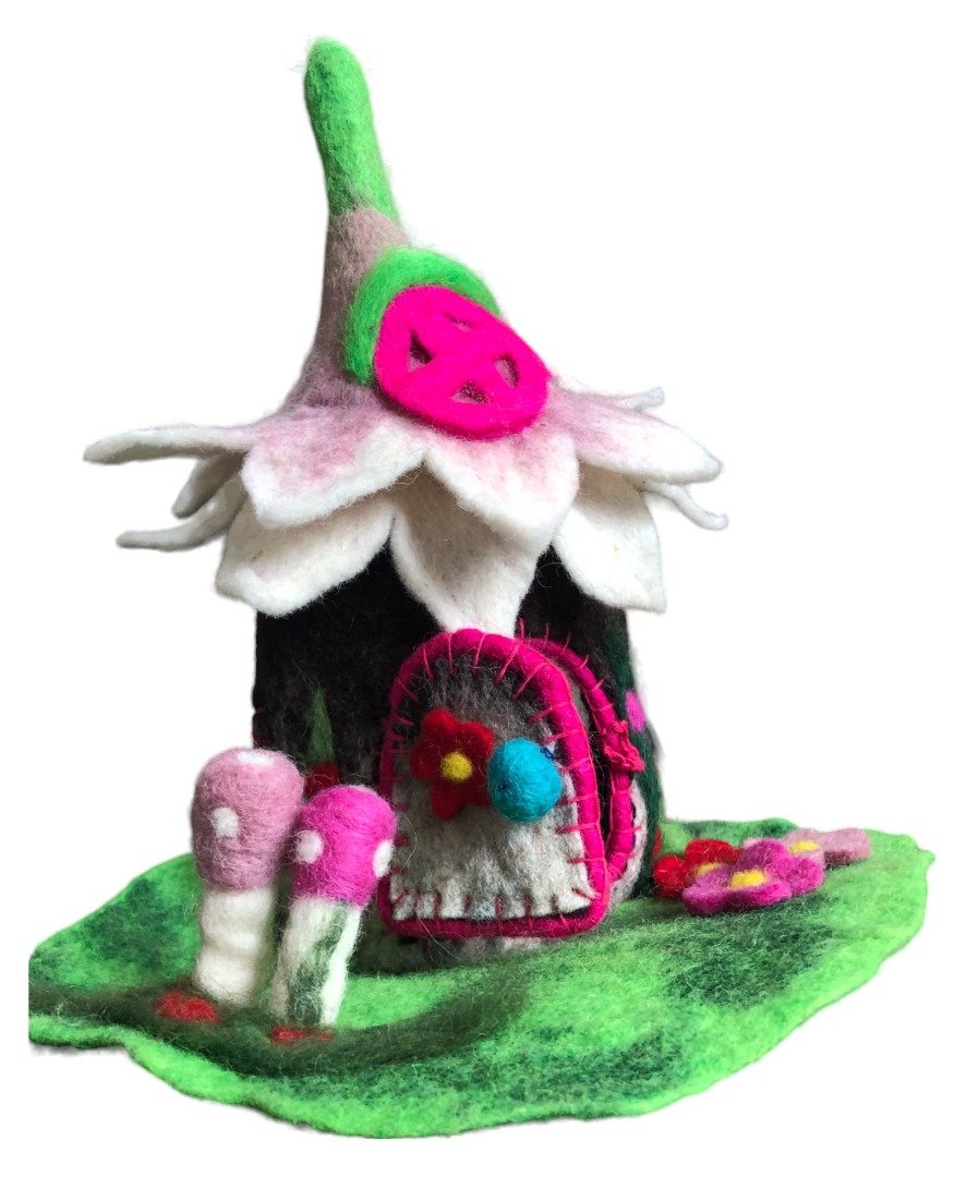 Felt Wool Magical Pixie Fairy House Elf Woodland Dolls Pink