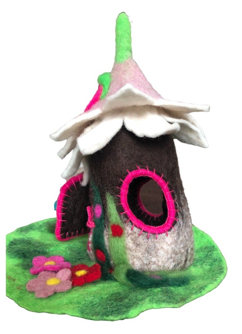 Felt Wool Magical Pixie Fairy House Elf Woodland Dolls Pink