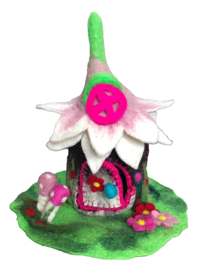 Felt Wool Magical Pixie Fairy House Elf Woodland Dolls Pink