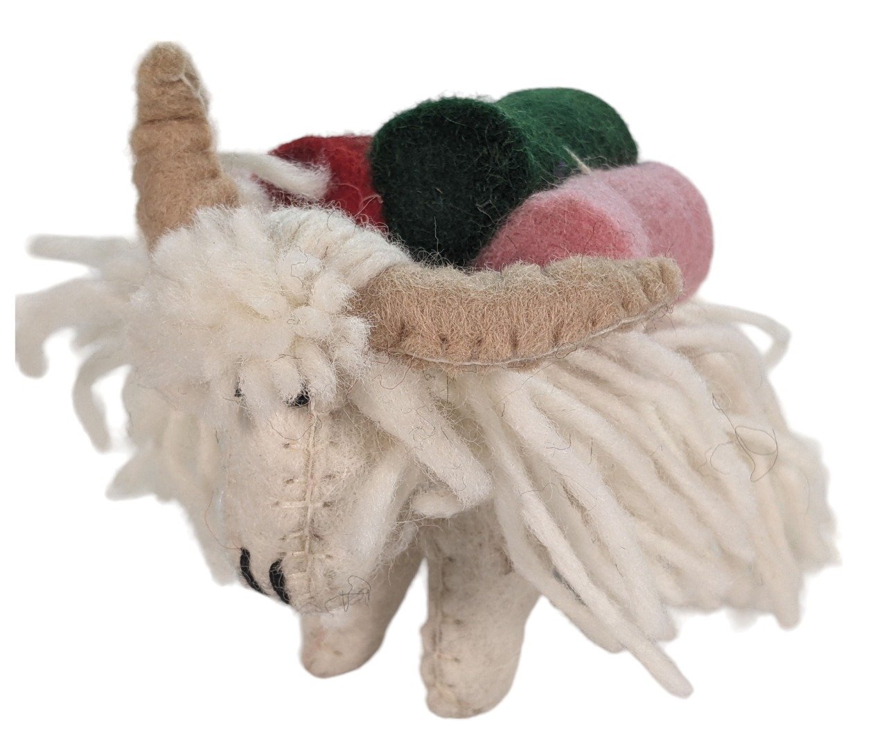 felt wool white cow nepalese yak ornament fluffy gift animal scottish