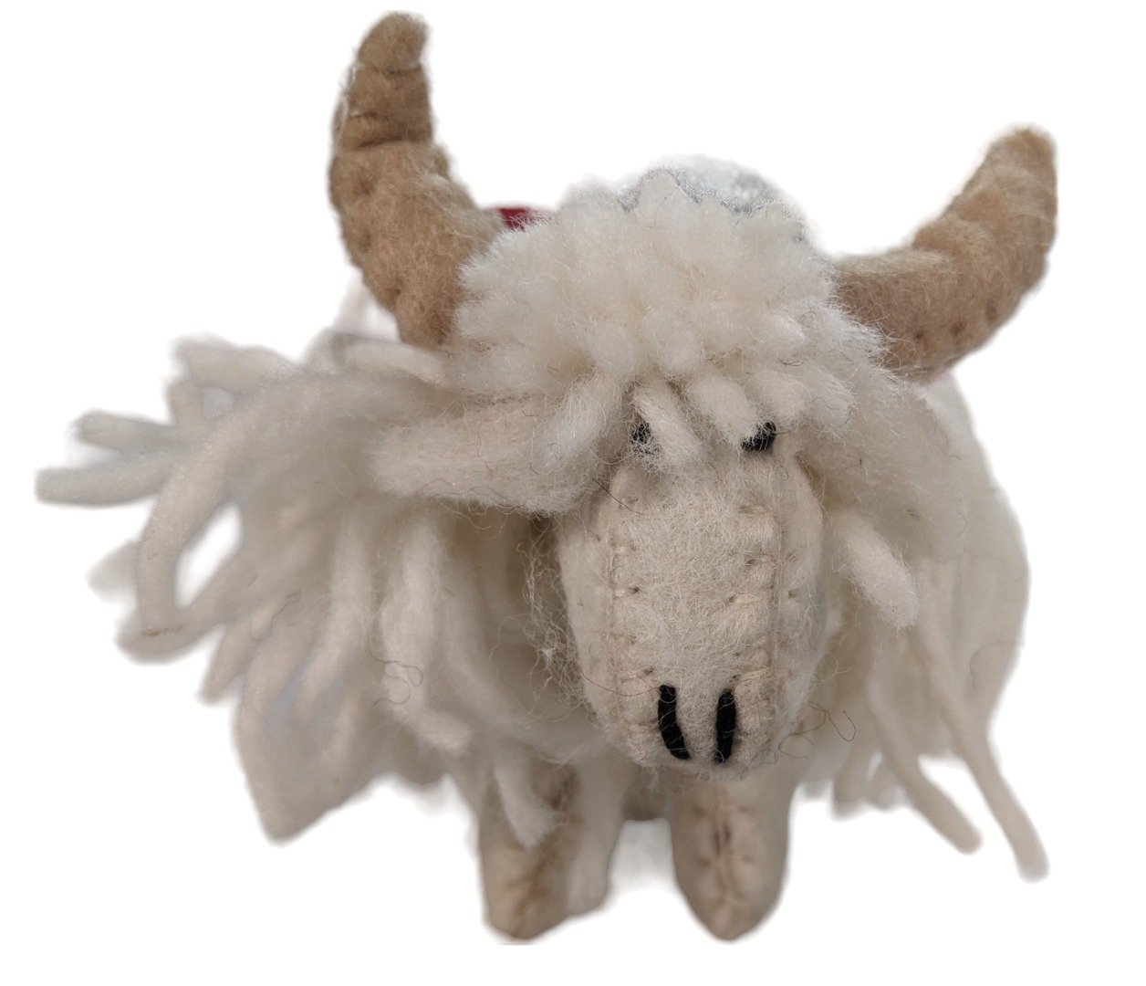 felt wool white cow nepalese yak ornament fluffy gift animal scottish