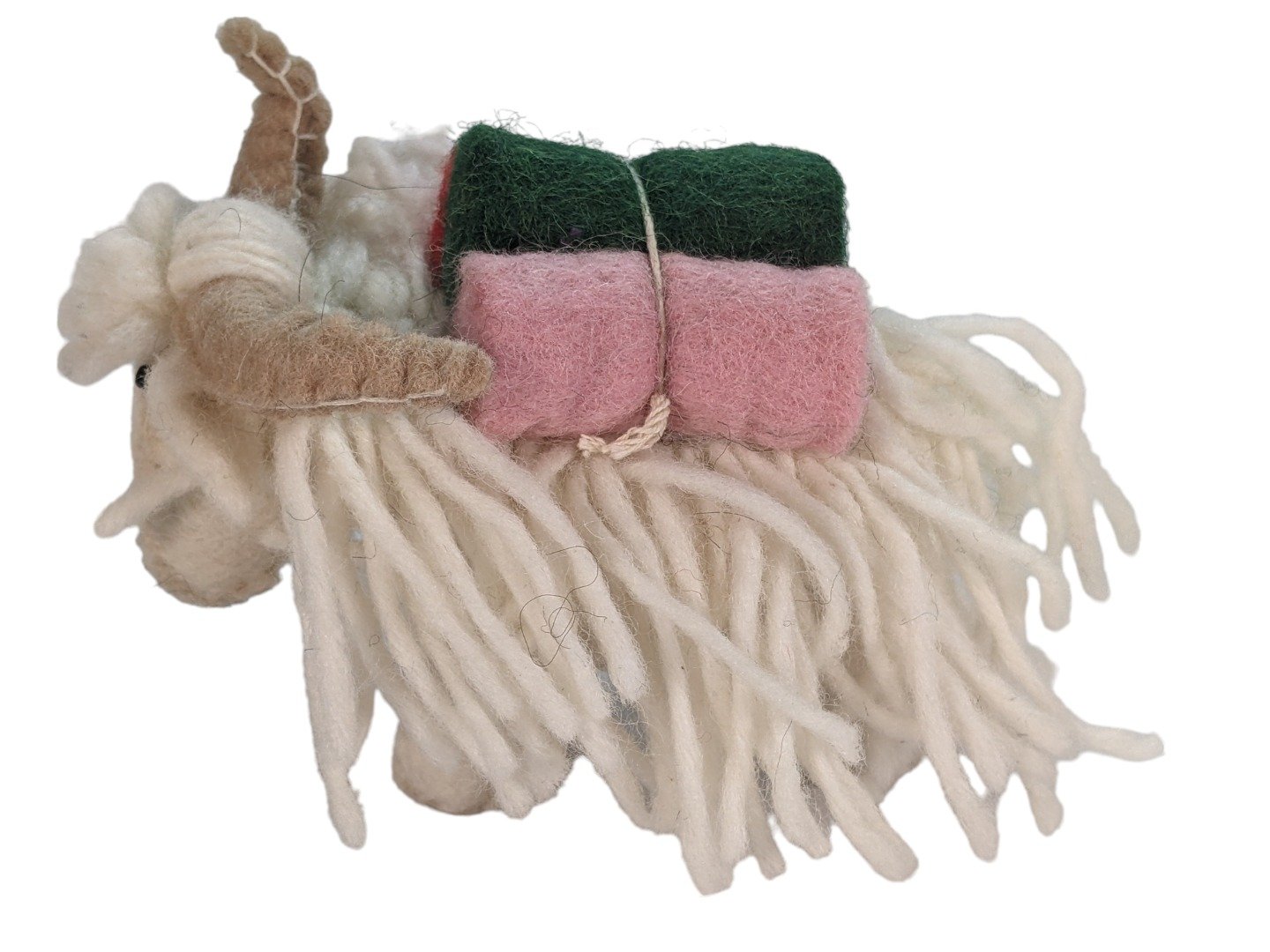 felt wool white cow nepalese yak ornament fluffy gift animal scottish