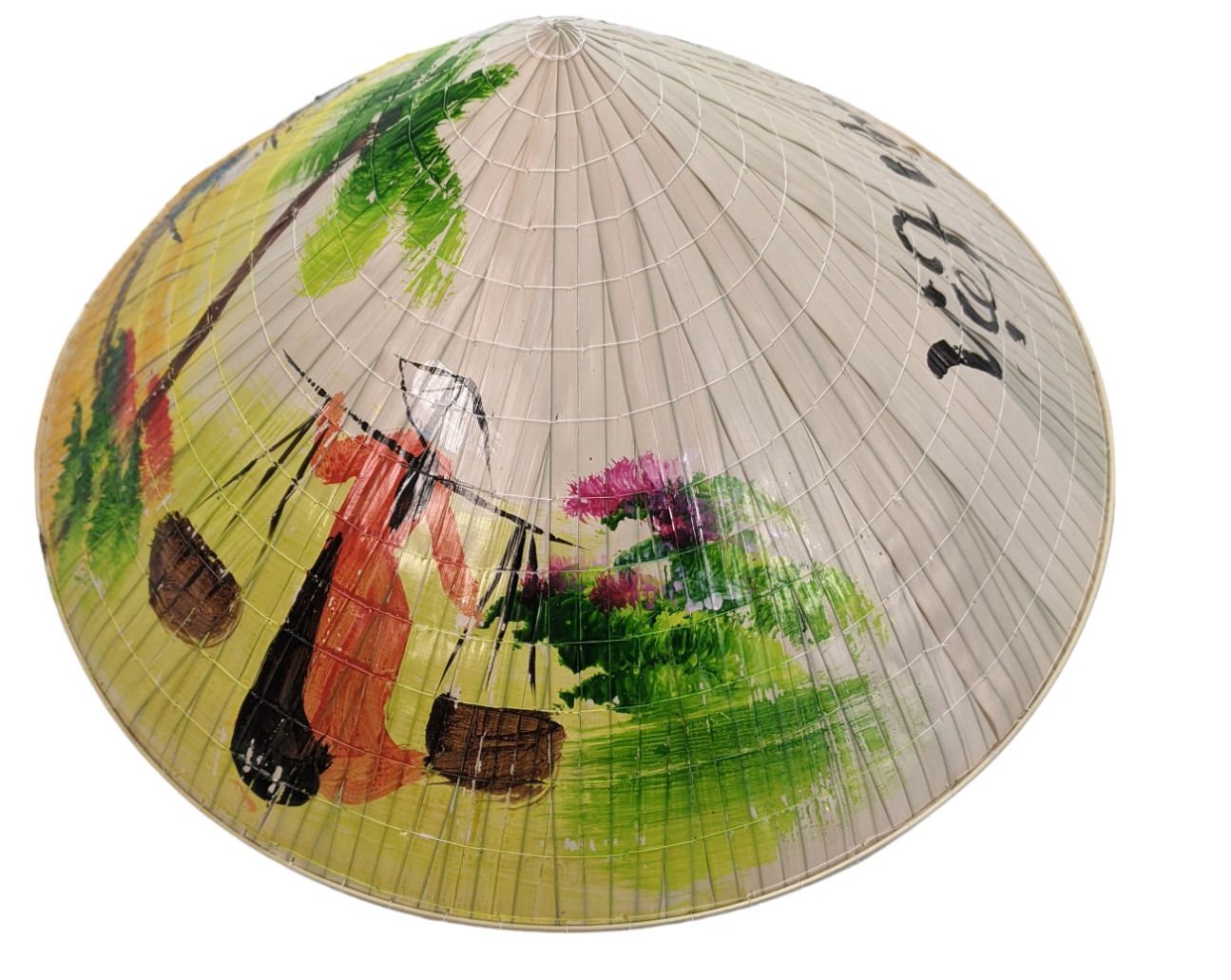 Genuine Painted Vietnamese Non La Conical Hat Vietnam Asia Viet Cong ...
