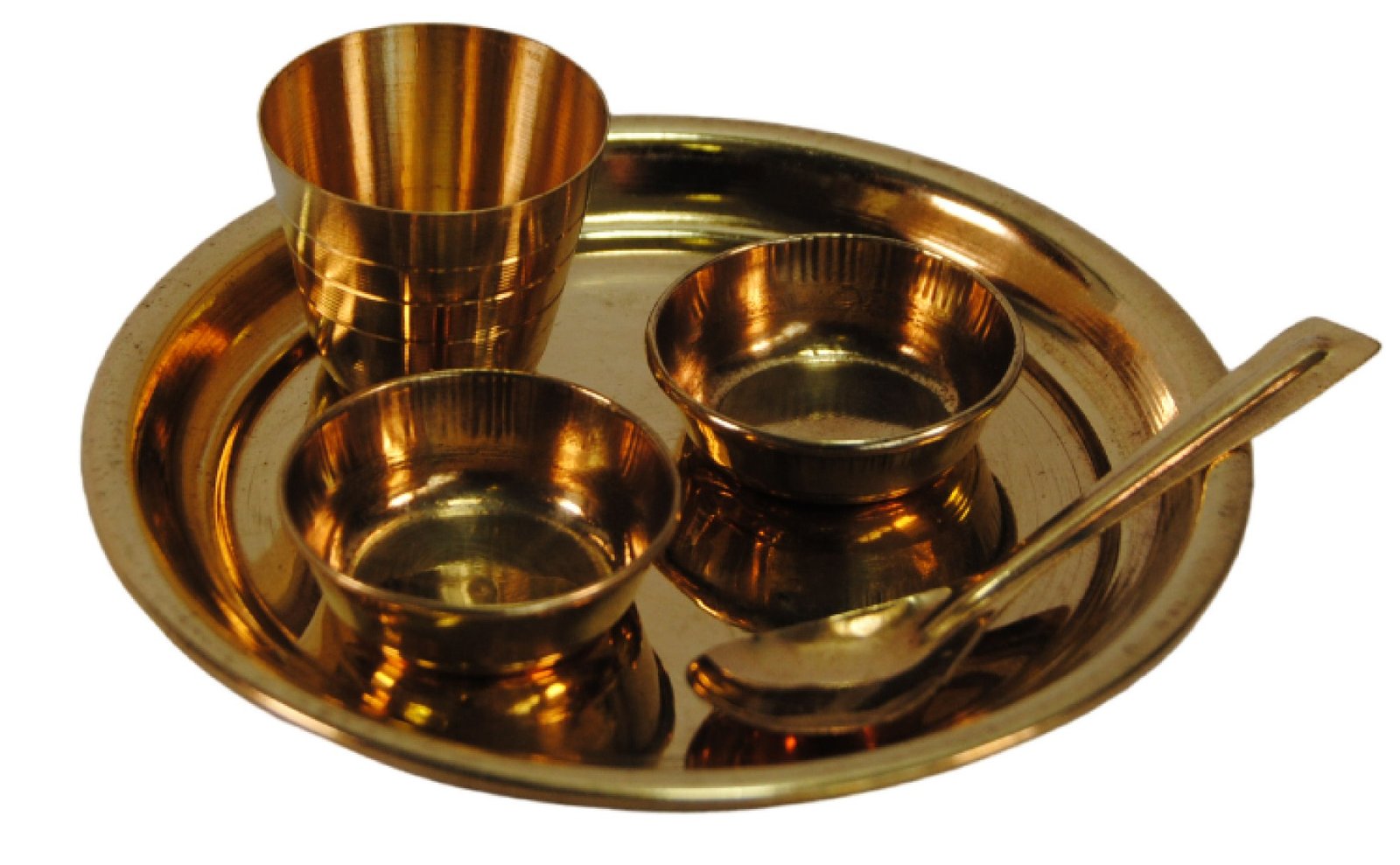Pure Brass Puja Thali Set Laddu Gopal Bhog kanha ji Diya Ghanti Plate 5 ...