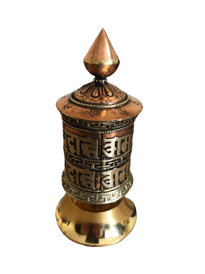 Tibetan handmade Buddhist Spinning Prayer Wheel meditation