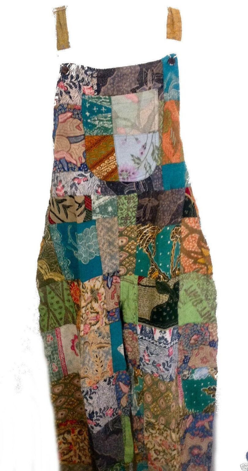 Patchwork Dungarees Old Batik from Bali - Terrapin Trading