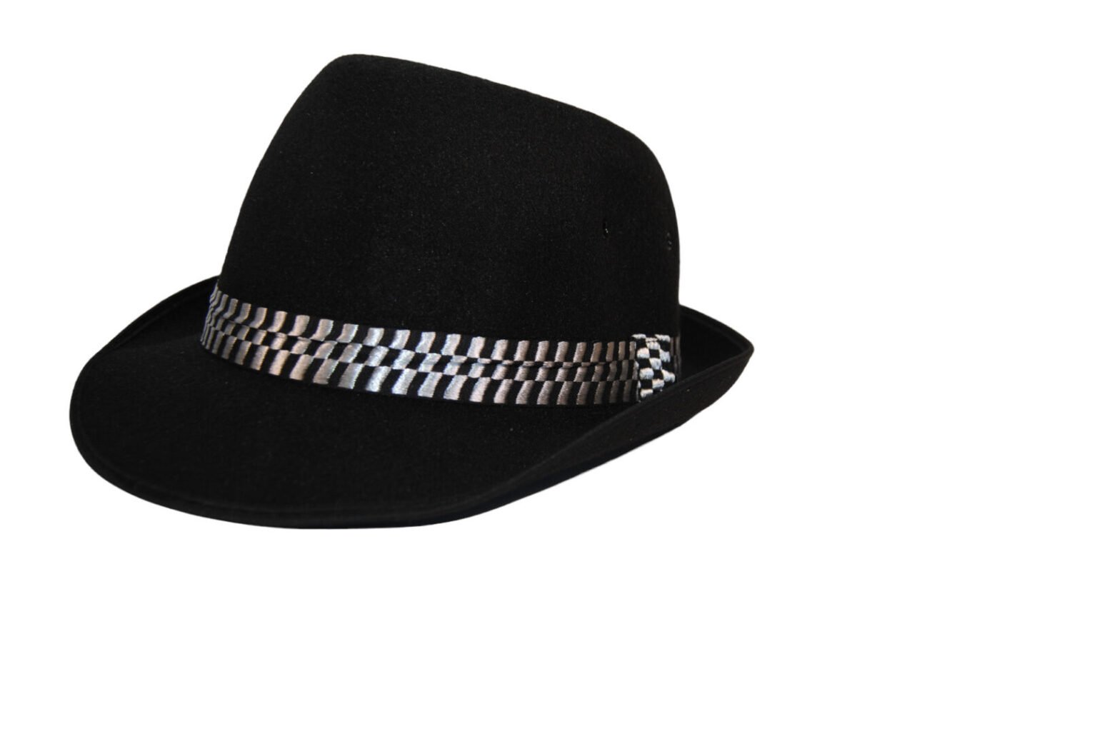 Ska Hat - Black Porkpie 2Tone Music Festival Oi! Rude Boy Trilby 4 Sizes