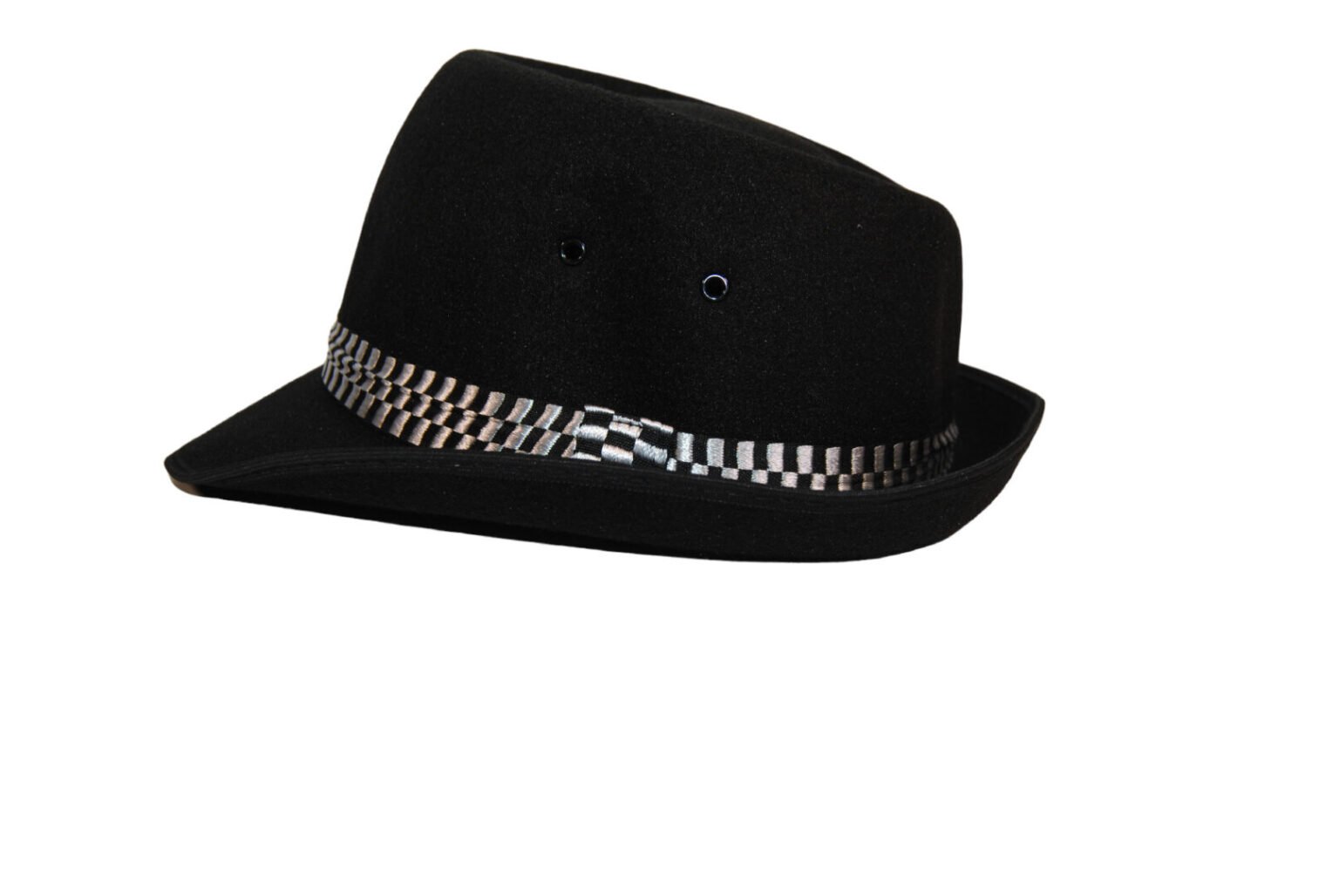 Ska Hat - Black Porkpie 2Tone Music Festival Oi! Rude Boy Trilby 4 Sizes