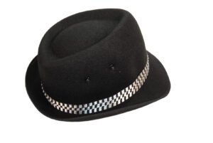 Ska Hat - Black Porkpie 2Tone Music Festival Oi! Rude Boy Trilby 4 Sizes