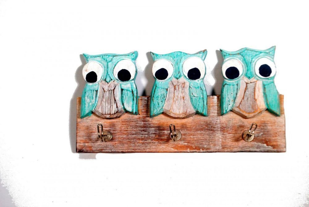 Driftwood Owl Key Holder 31cm - Terrapin Trading