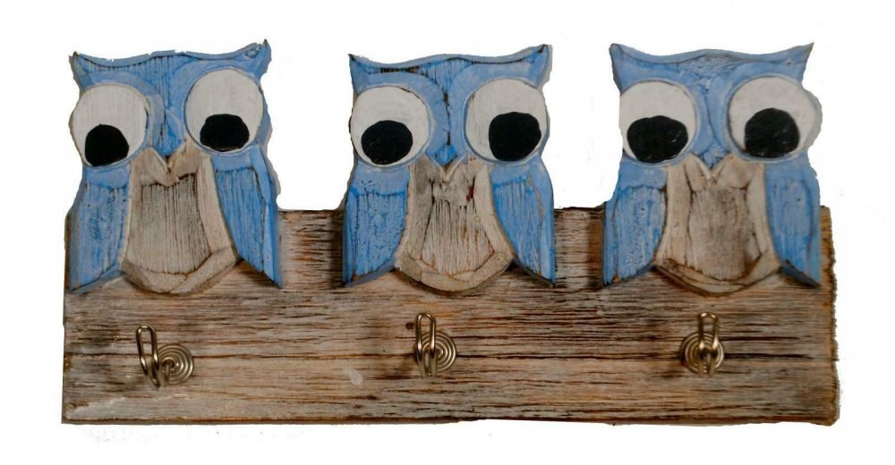 Driftwood Owl Key Holder 31cm - Terrapin Trading