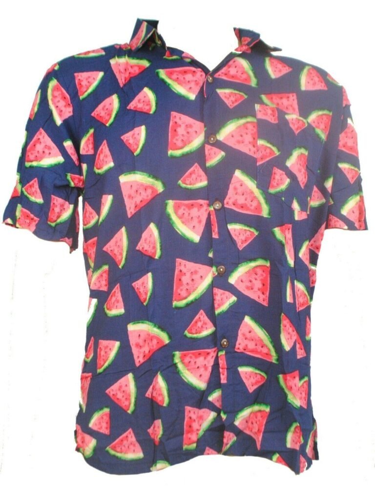 Watermelon Shirt Tropical Fruit Shirt With Coconut Buttons