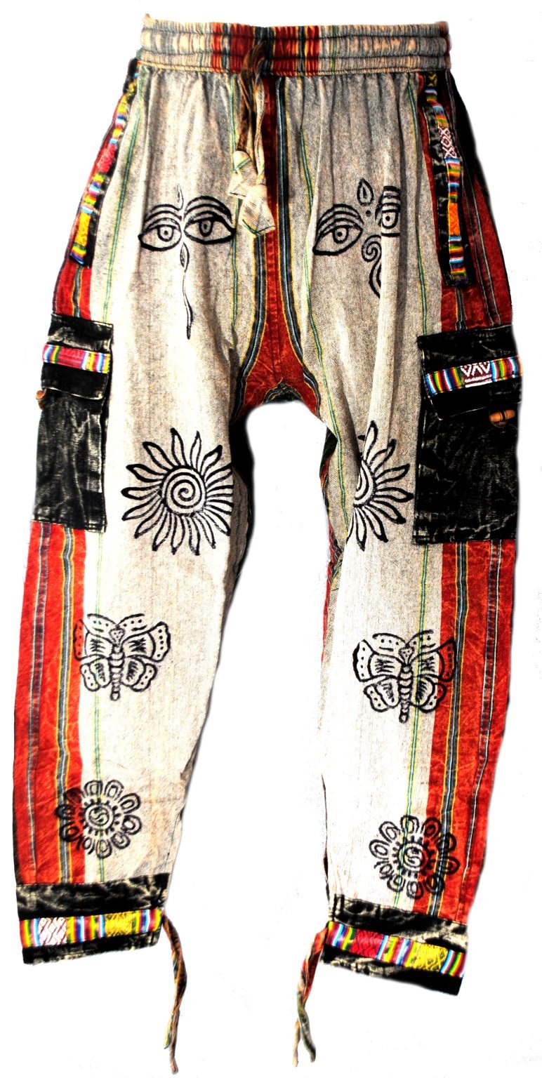 Nepalese Pants / Trousers With Real Patches - Terrapin Trading