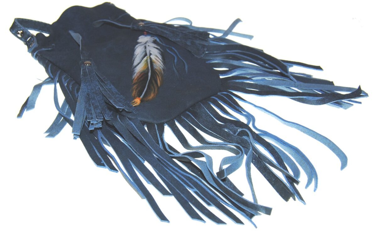 Feather Bag | Replica Native American | Leather Pouch | Terrapin Trading