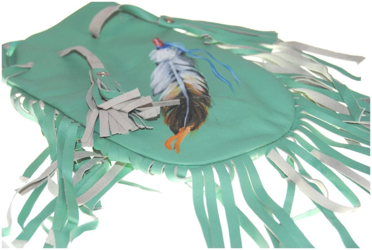 Feather Bag | Replica Native American | Leather Pouch | Terrapin Trading