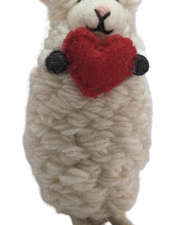 felt wool white cow nepalese yak ornament fluffy gift animal scottish